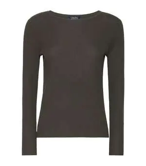 Max Mara Virgin Wool Rib-knit Sweater - Brown