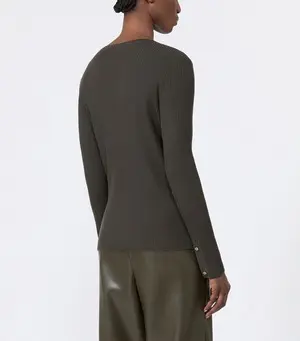 Max Mara Virgin Wool Rib-knit Sweater - Brown