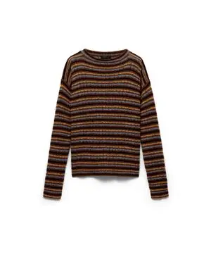 Prada Shetland Wool Boat Neck Sweater - Rust