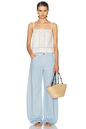 Staud Corinna Top With Lace Detailing - Ivory
