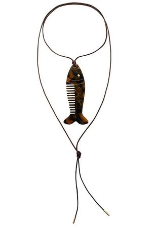 Éliou Acrylic Fish Pendant Necklace - Brown