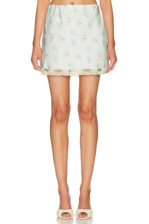 LoveShackFancy Bernes Skirt - Eucalyptus