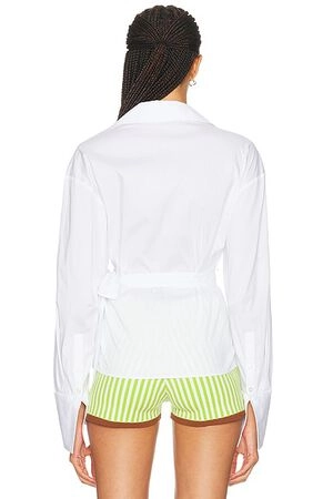 SIMONMILLER Anya Poplin Wrap Top - Macadamia