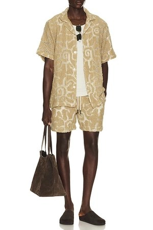 Oas Porto Textured Shorts - Beige