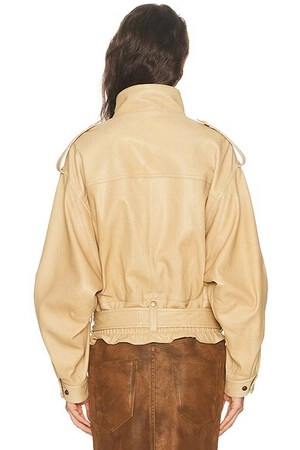 Isabel Marant Étoile Farza Leather Jacket - Beige