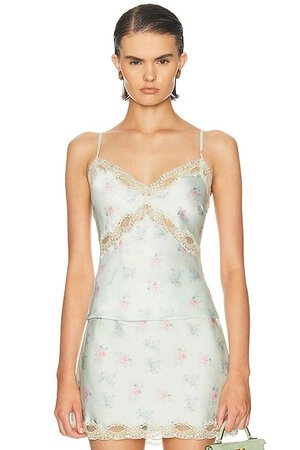 LoveShackFancy Lamora Top - Eucalyptus