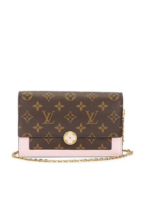 LOUIS VUITTON Monogram Flore Wallet On Chain - Brown