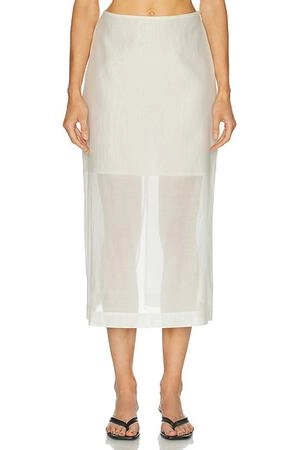 BY MALENE BIRGER Esta Soft Organza Midi Skirt - Soft White