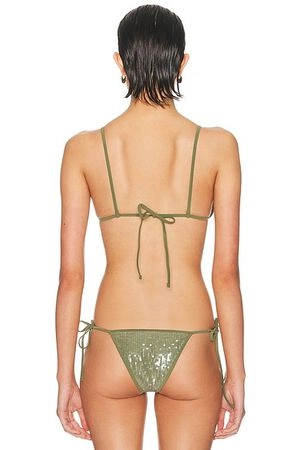 TROPIC OF C Sequin Equator Bikini Top - Fern