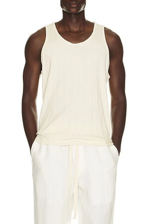 PERCIVAL Leon Ribbed Vest - Ecru