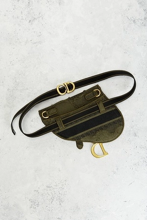 Dior Embroidered Camouflage Saddle Belt Bag