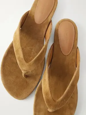 Le Monde Beryl Suede Flip Flops - Brown