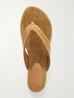 Le Monde Beryl Suede Flip Flops - Brown