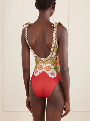 La DoubleJ Pammy Knotted Printed Swimsuit