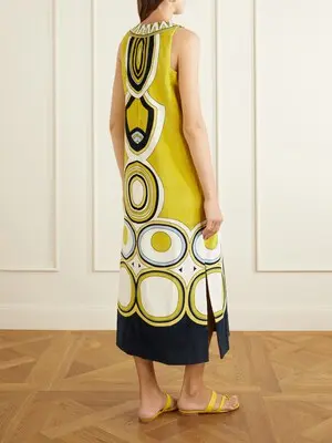 La DoubleJ Totem Graphic Print Cotton Midi Dress