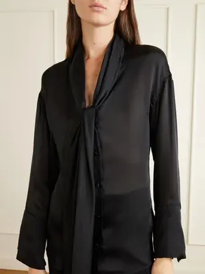 Balmain Knotted Silk Shirt