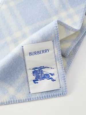 Burberry Logo-appliquéd Checked Wool Scarf
