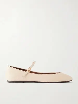 HERBERT LEVINE Textured Leather Ballet Flats - Neutrals