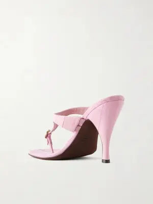 HERBERT LEVINE Kiss And Tell Embellished Textured-leather Sandals
