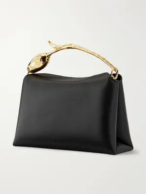 Erdem Bloom Medium Floral-embroidered Leather Clutch