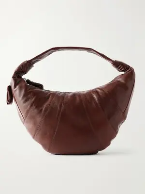 LEMAIRE Croissant Paneled Leather Shoulder Bag - Brown