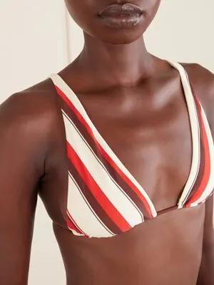 SIR. Alva Ruched Bikini Top - Red