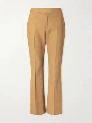 Maria Mcmanus Straight Leg Cotton Blend High Waist Flare Trousers