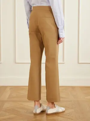 Maria Mcmanus Straight Leg Cotton Blend High Waist Flare Trousers