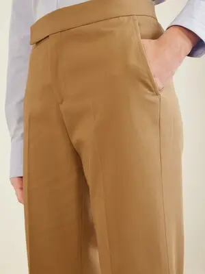 Maria Mcmanus Straight Leg Cotton Blend High Waist Flare Trousers