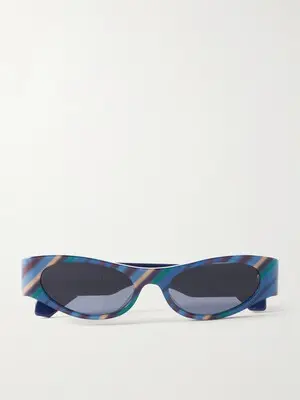 Loewe Paula's Ibiza D-frame Striped Acetate Sunglasses - Blue