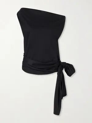 Proenza Schouler Zafira Bow Detail Cotton-jersey Blouse - Black