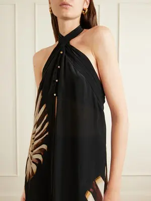 Farm Rio Ammonite Print Halter Neck Tunic