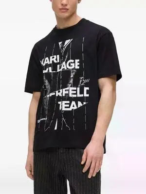 Karl Lagerfeld Graphic Cotton T-shirt - Black