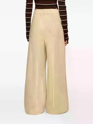 GANNI Pinstriped Patch-pocket Wide-leg Trousers