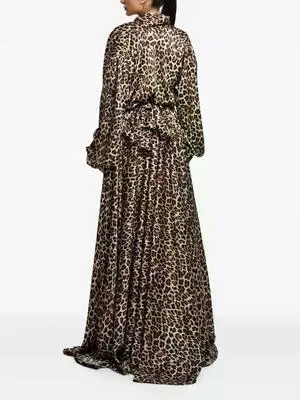 MIAU BY CLARA ROTESCU Leopard Print Maxi Dress
