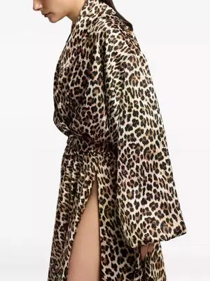 MIAU BY CLARA ROTESCU Leopard Print Maxi Dress
