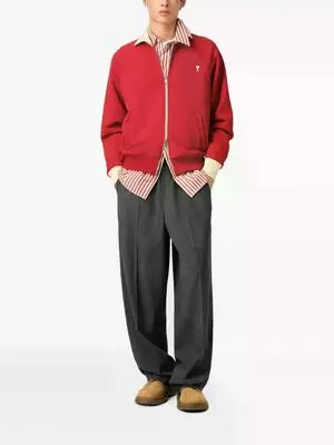 AMI Paris Relaxed Fit Wool Trousers With Elasticated Waist