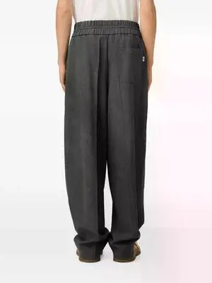 AMI Paris Relaxed Fit Wool Trousers With Elasticated Waist