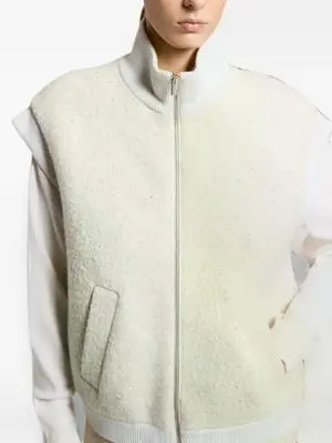 Peserico Sleeveless Sequin-embellished Bouclé Jacket
