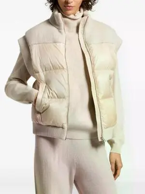 Peserico Quilted Panelled Gilet - Neutrals