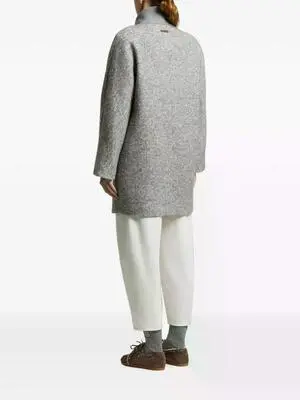 Peserico Embellished High-neck Coat - Grey