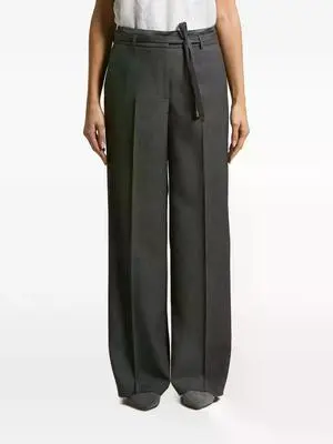 Peserico Pressed-crease Belted Trousers - Grey