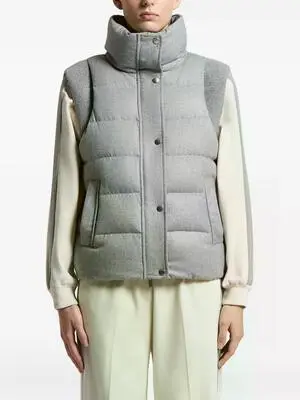 Peserico Quilted High-neck Gilet - Grey