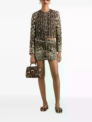 Dolce & Gabbana Leo-print Brocade Mini Skirt