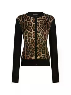 Dolce & Gabbana Leo-print Wool Cardigan