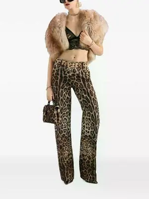 Dolce & Gabbana Leo-print Brocade Trousers