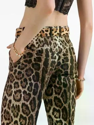 Dolce & Gabbana Leo-print Brocade Trousers