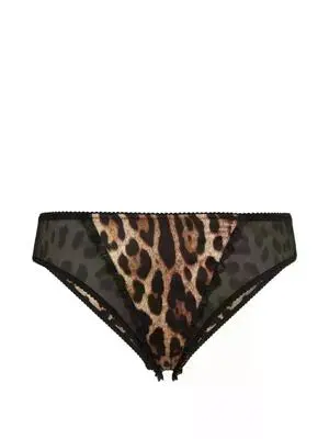 Dolce & Gabbana Leo-print Satin Briefs - Neutrals