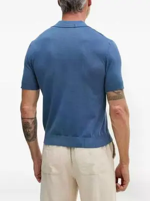 BENETTON Cable-knit V-neck Polo Shirt