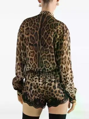 Dolce & Gabbana Leopard Print Georgette Blouse